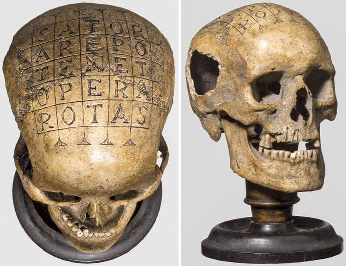 A 16th century German ‘oath skull’ engraved with the ‘magical’ Roman ...