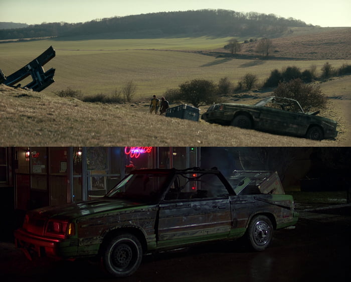 In Deadpool and Wolverine (2024) the burned out car from Planes, Trains ...