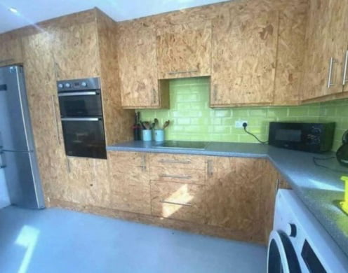 The textural and acoustic beauty of unfinished OSB. - 9GAG