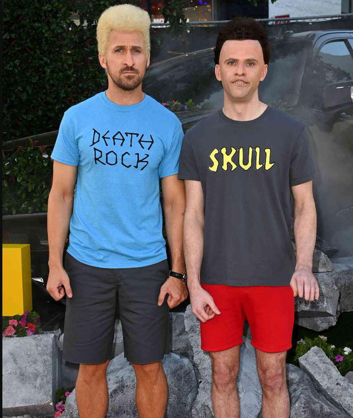 Ryan Gosling and Mikey Day reunite as Beavis & Butthead at the red carpet premiere of "The Fall ...