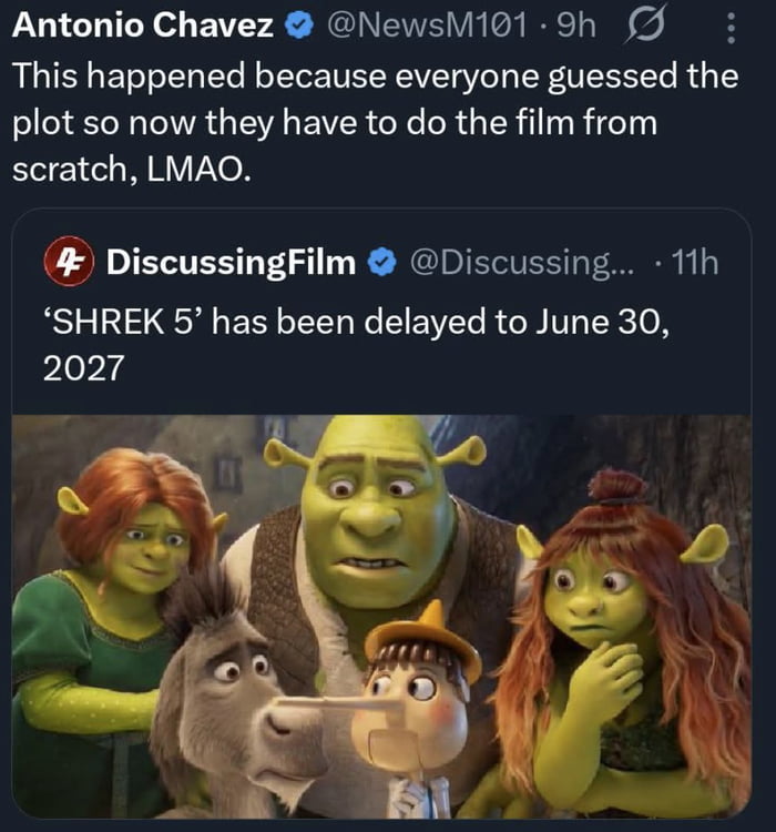 Here's an idea, make it GOOD, remove Zendaya, there, Shrek 5 will be a billion dollar success ...