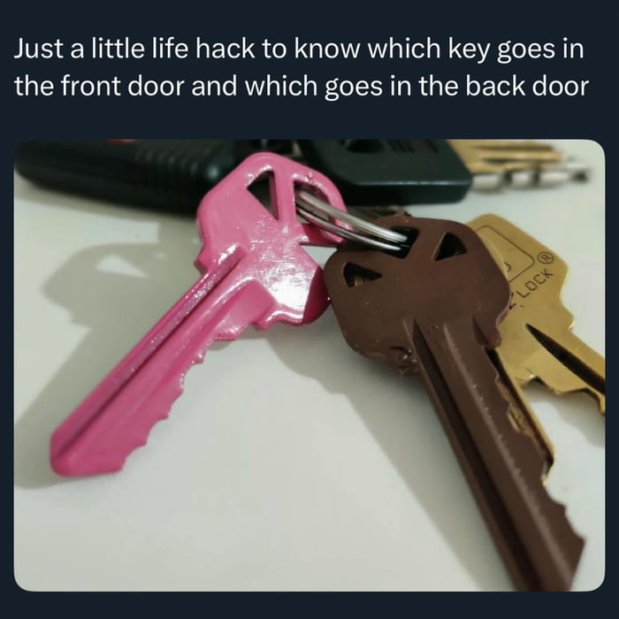 Simple and effective way to tell your keys apart - 9GAG