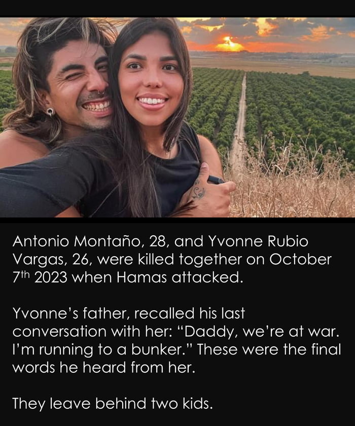 Young couple in love, killed by Palestinian terrorists. Rest in peace. - 9GAG