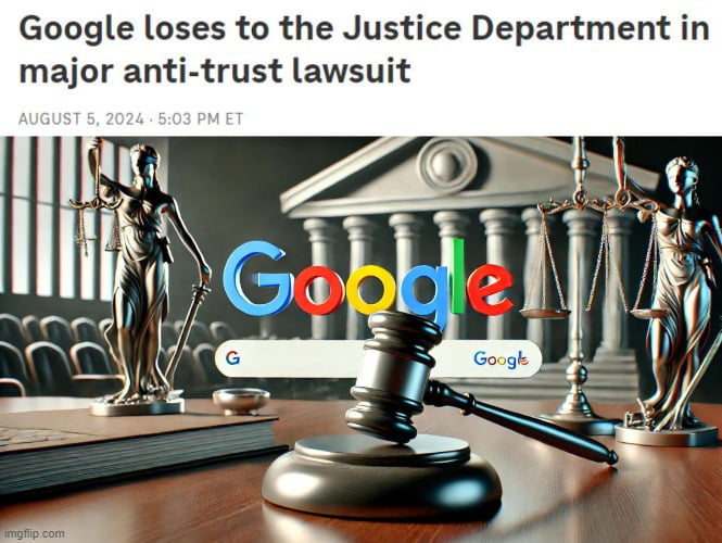 Google lost 4-year federal case - its officially an illegal monopoly. - 9GAG