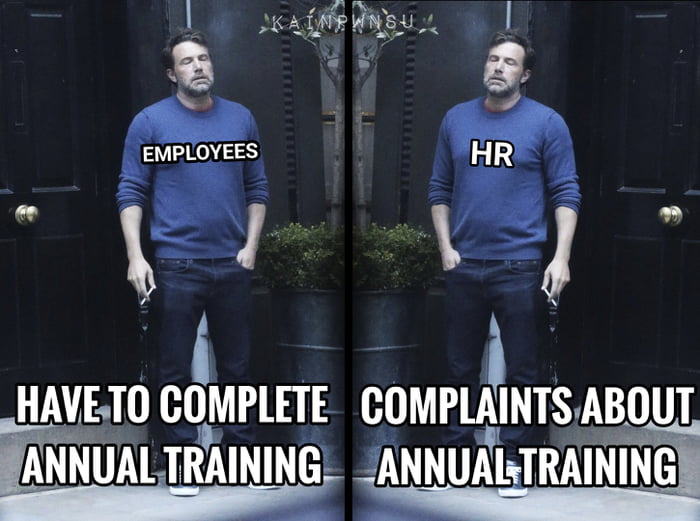 That required training about legal stuff you don't do, will never do ...