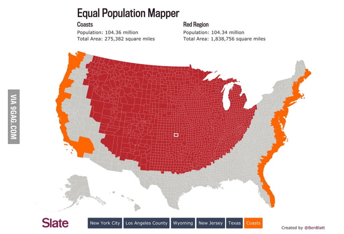 People who lives inside the orange area is equal to the people who ...