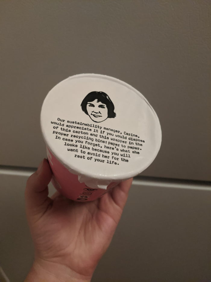 The lid on this container of dairy free ice cream - 9GAG