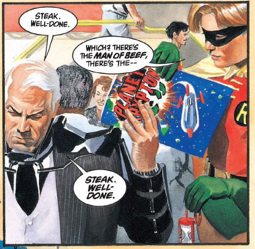 Batman eats his steak well done - 9GAG