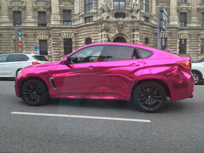 This hot pink chrome BMW SUV - 9GAG