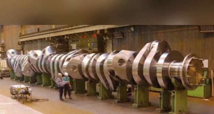 The crankshaft for RTA 96-C the largest engine in the world creating ...