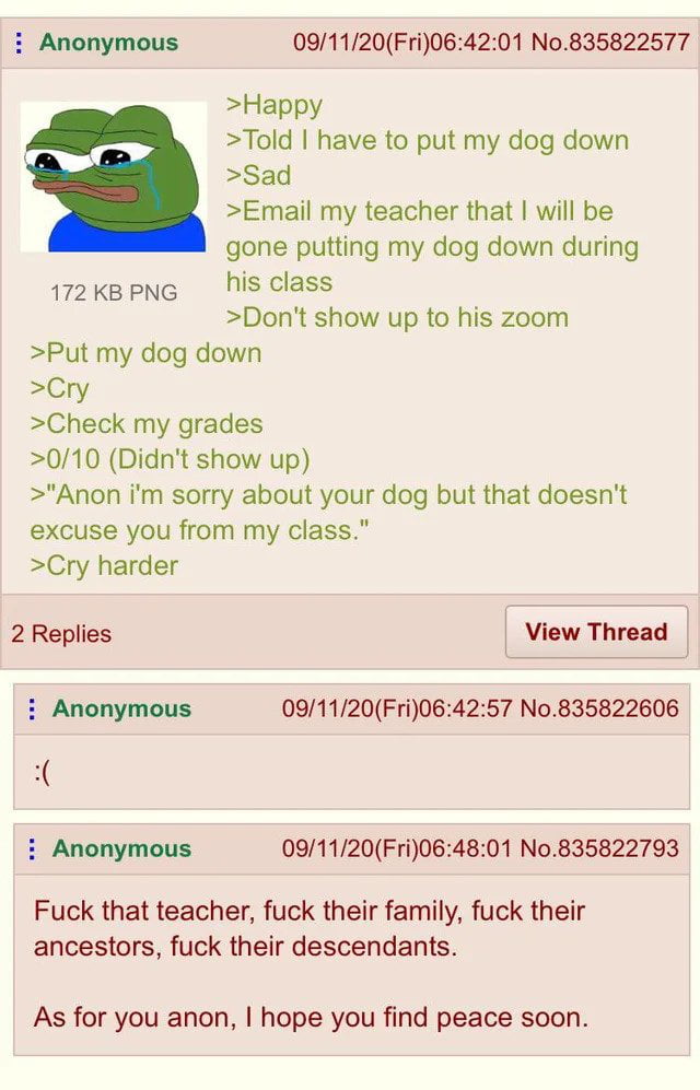 Greentext #6 - Anon is sad - 9GAG