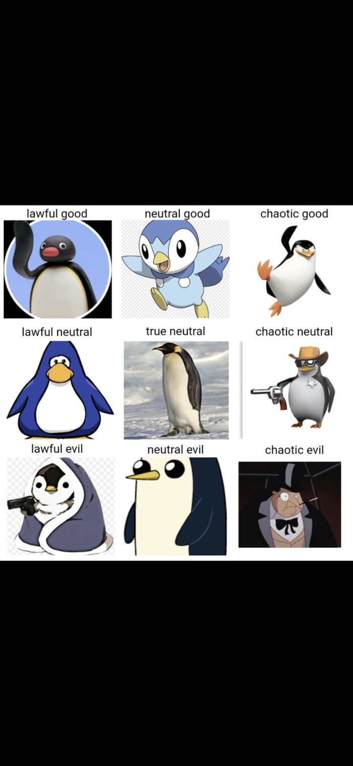 Penguin Alignment Chart 9gag