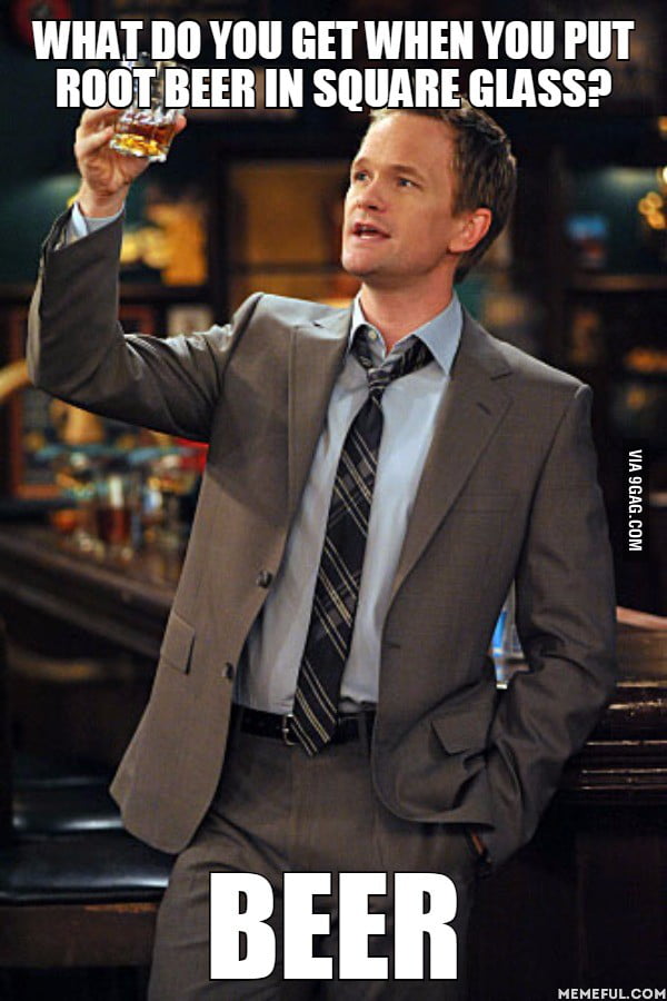 WHat do you get when you put root beer in square glass?. Beer - 9GAG