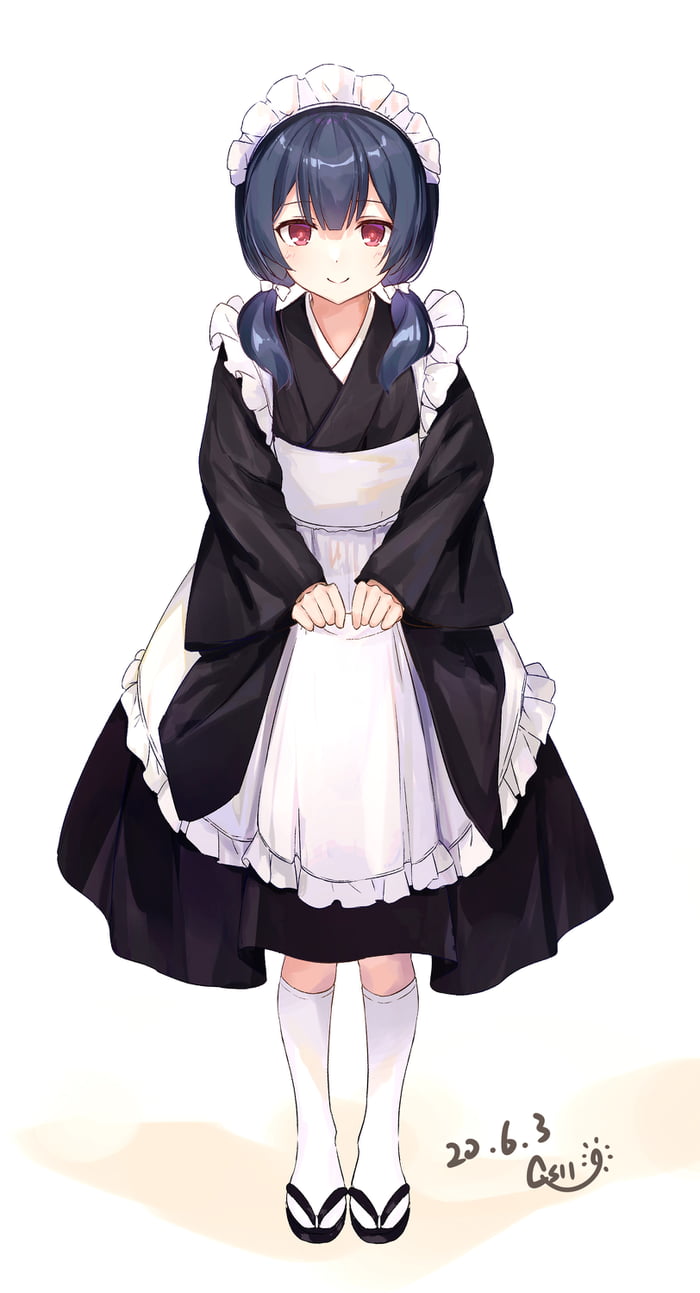 "Welcome back, Producer-sama" Rinze in long, modest maid outfit - 9GAG