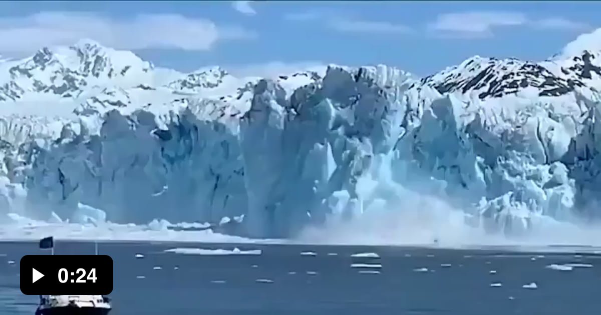 When the iceberg falls off the cliff, it sinks due to momentum, but ...