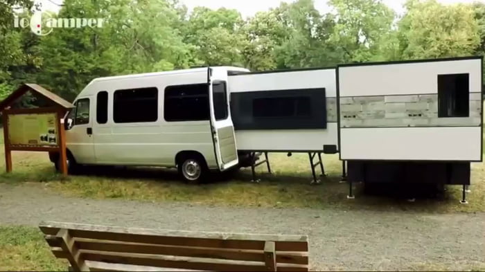 Expandable camper inside a van - 9GAG