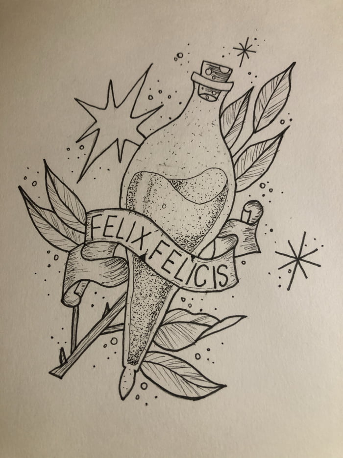 Anyone need some liquid luck?! Made a little Harry Potter drawing, what ...