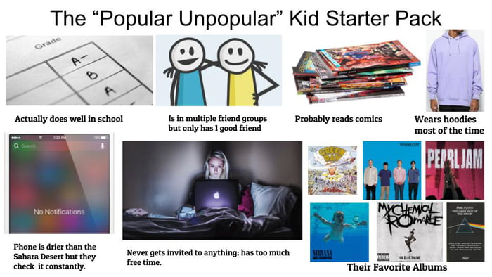 The "Unpopular Popular" Kid Starter Pack - 9GAG