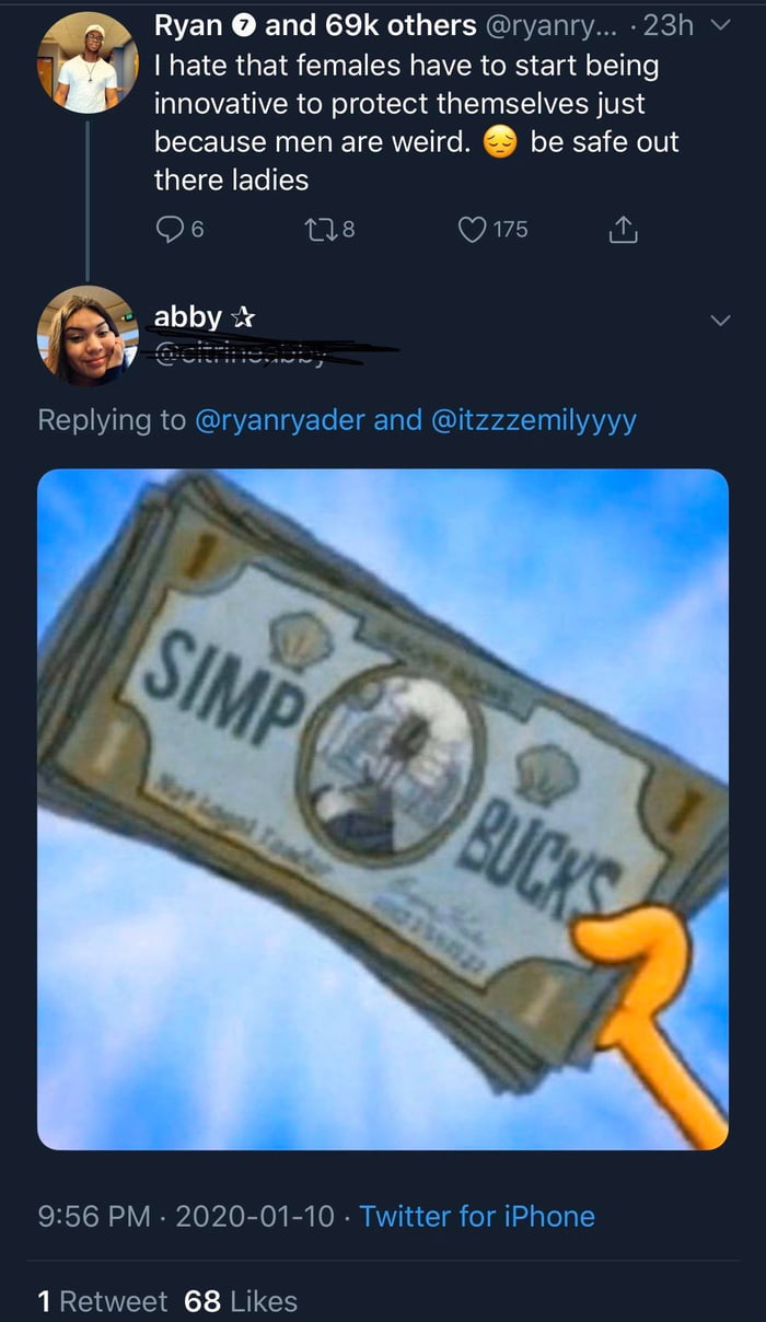 Oh, you a simp simp - 9GAG