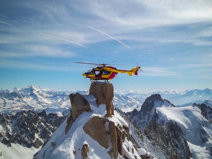 Eurocopter EC145 rescue helicopter sitting peacefully in the French ...