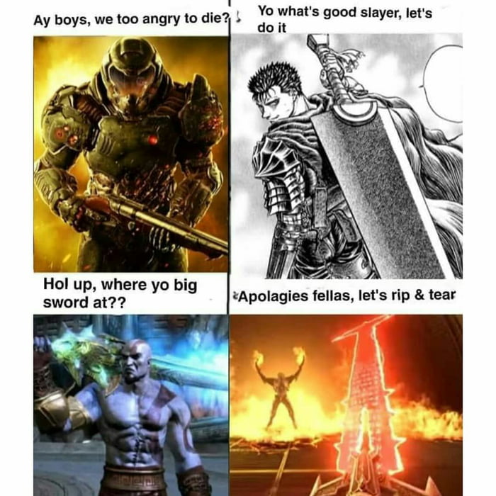 This meme is sponsored by the Rip and Tear Squad - 9GAG