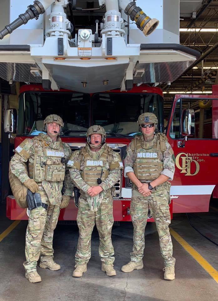 A county tactical medic swat team in which the paramedics, police and ...