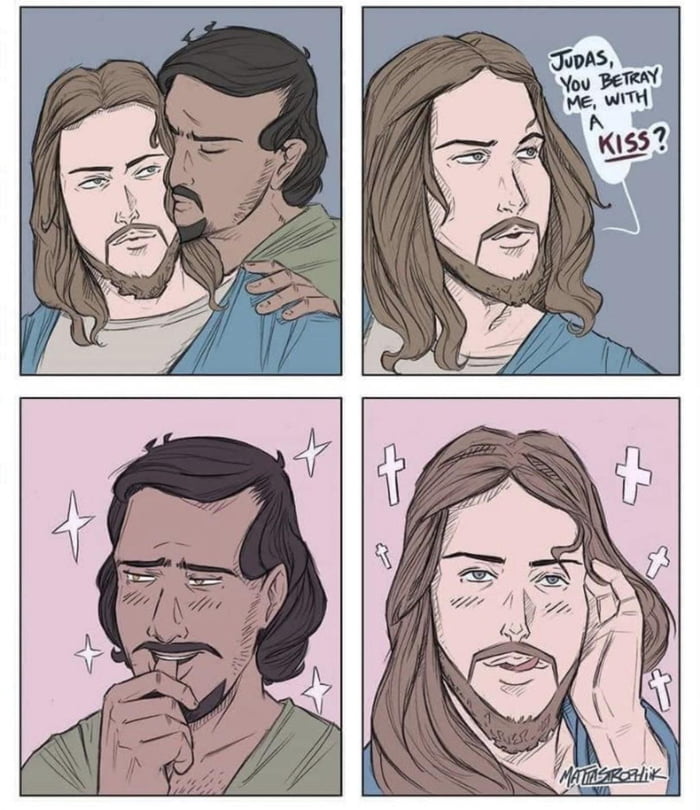 Jesus discovering gay (colourised 2000bc) - 9GAG