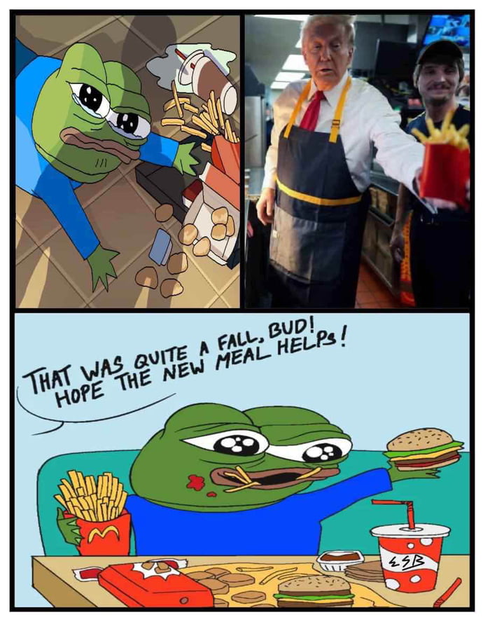 He handed Pepe an extra chicken tender, too! - 9GAG