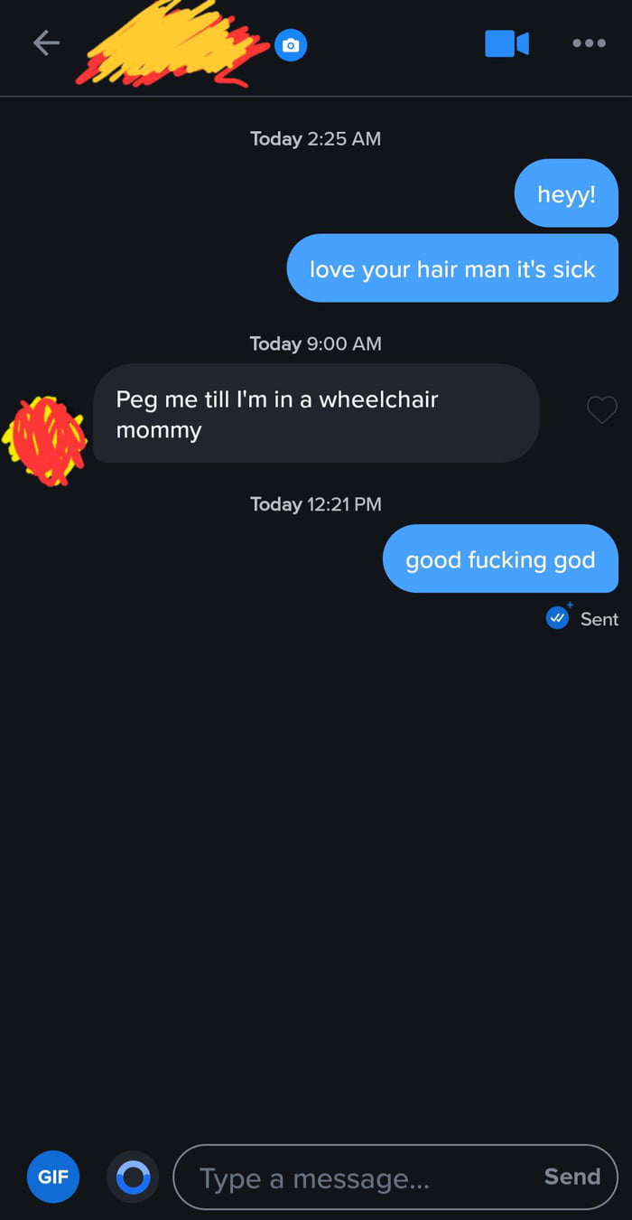 His first message to me - 9GAG