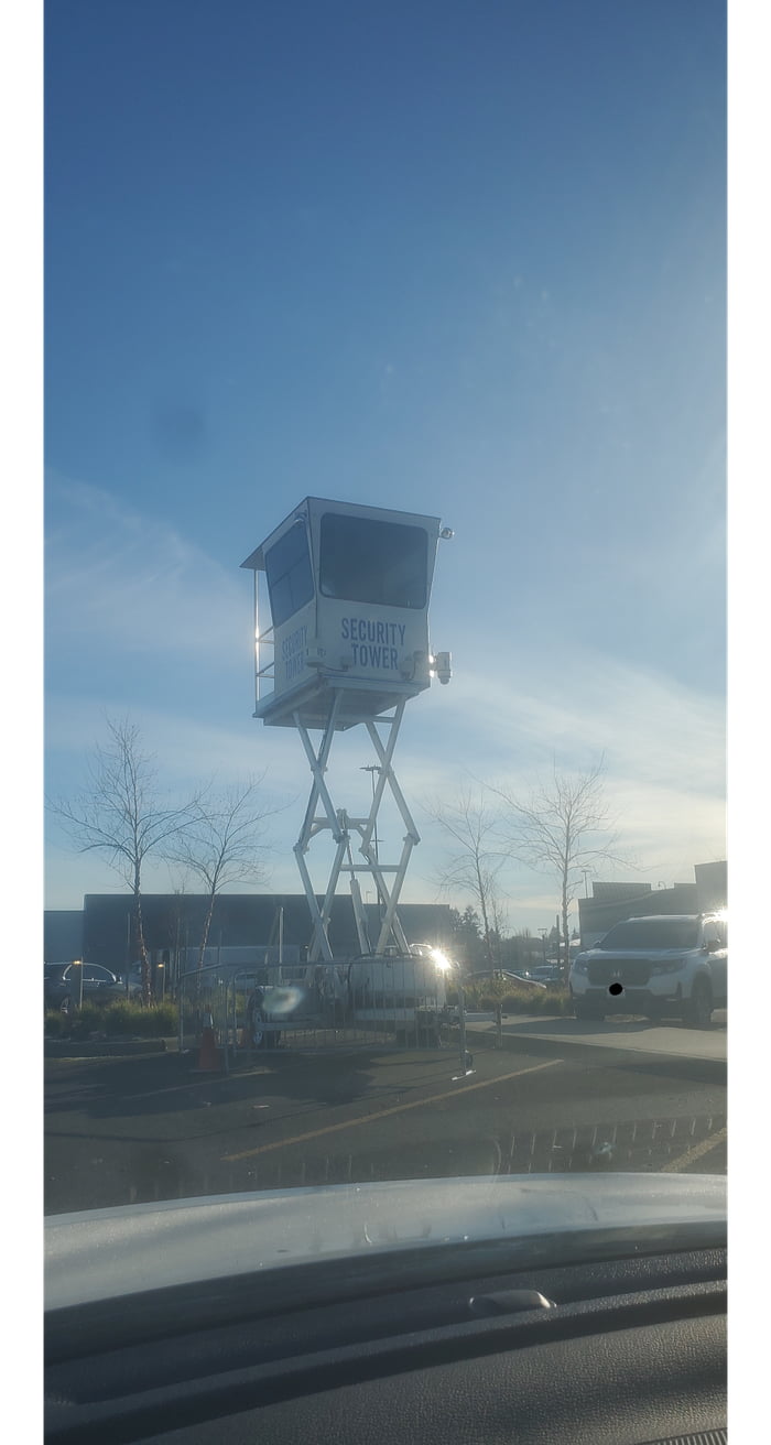 Security tower in parking lot - 9GAG