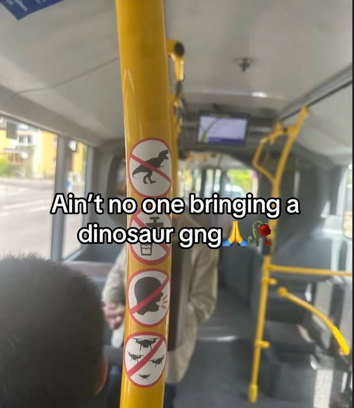Wait, are dinosaurs not allowed on the bus? There go my travel plans. - 9GAG