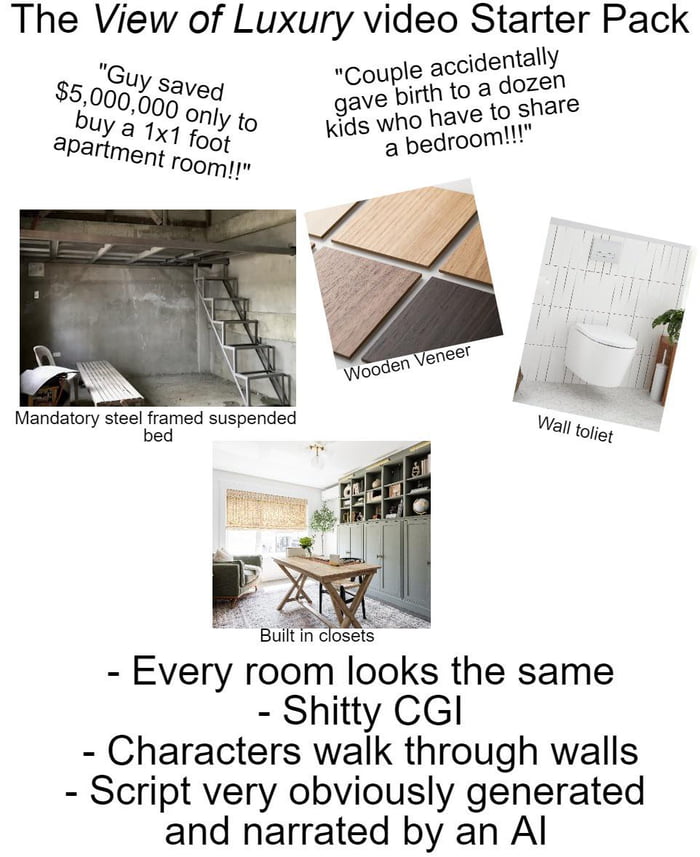 The “View of Luxury” video starter pack. - 9GAG