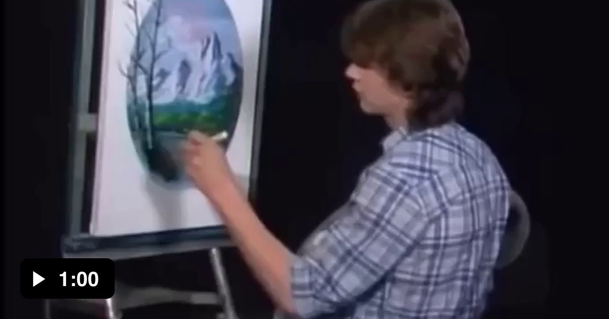 Steve Ross (Bob Ross's son) Painting a Mountain Oval, 1986 - 9GAG