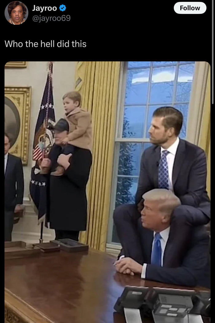 Trump brings his own human shield - 9GAG