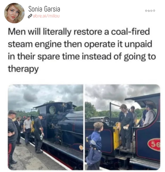 A coal-fired steam engine - 9GAG