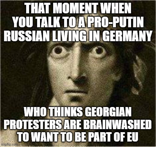 Cognitive dissonance level over 9000. Also "Eastern Europe would be better off in Russian sphere ...