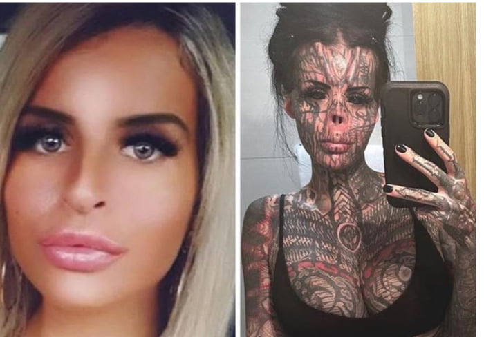 Woman extreme body modification in 4 years - 9GAG