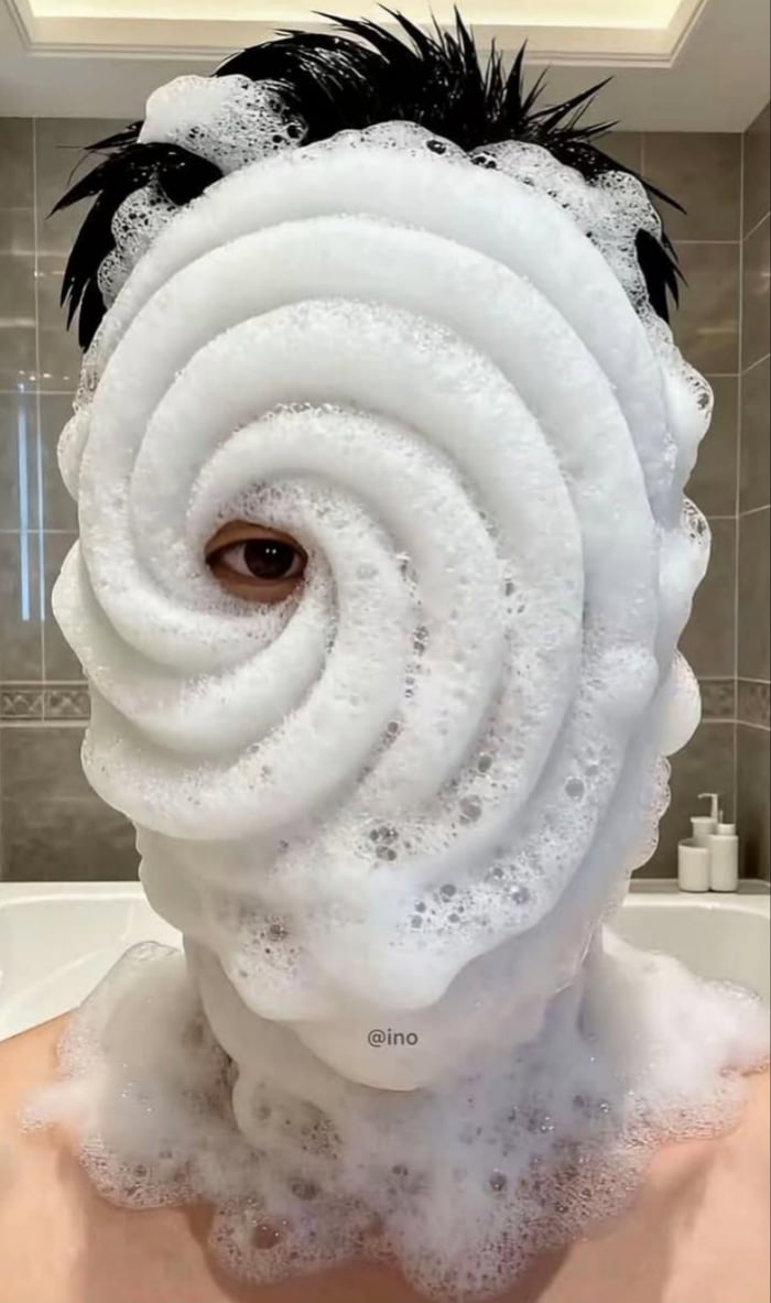 Bro will awaken the Sharingan when the foam enters the eye - 9GAG