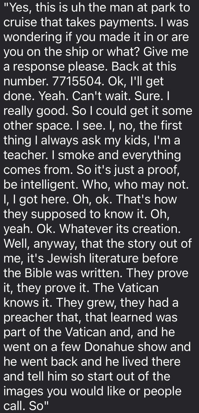 Absolutely unhinged rant or transcription or maybe both? - 9GAG