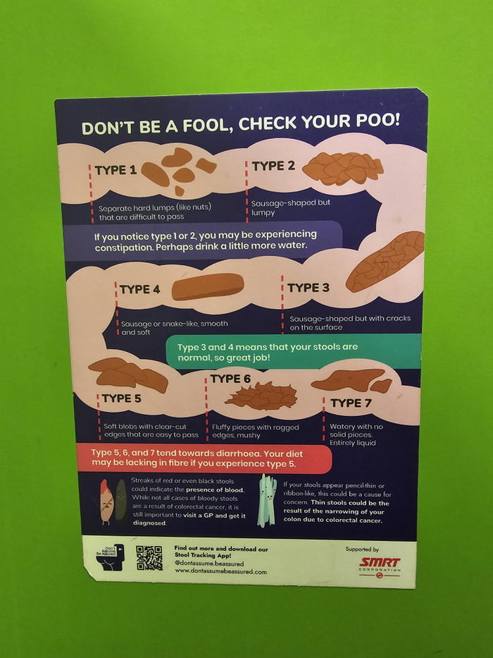 Doesnt rhyme. couldve said "dont be a fool, check your stool" - 9GAG