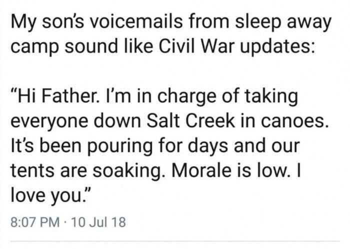 Hello father. Caleb died of dysentery aged 11. Morale is at an all time ...
