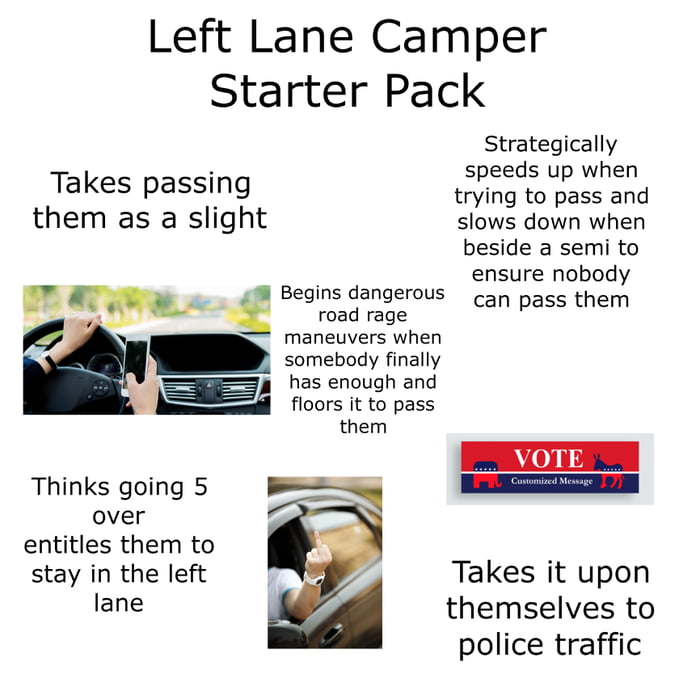 Left lane camper Starter Pack - 9GAG