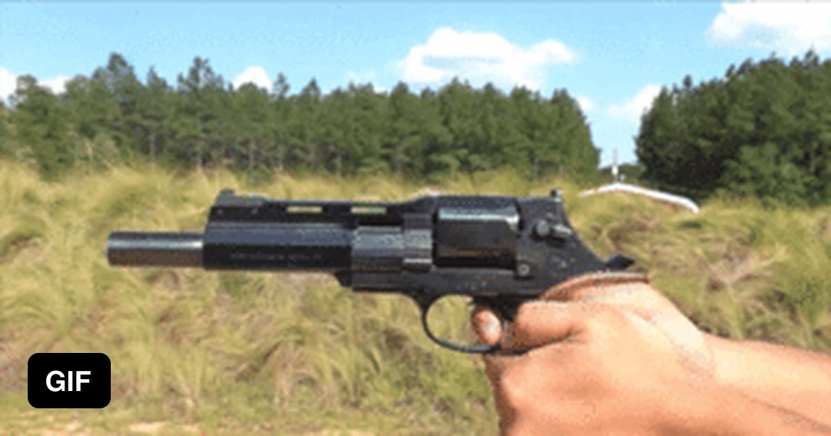 Mateba automatic revolver - has a barrel at the bottom of the frame. - 9GAG