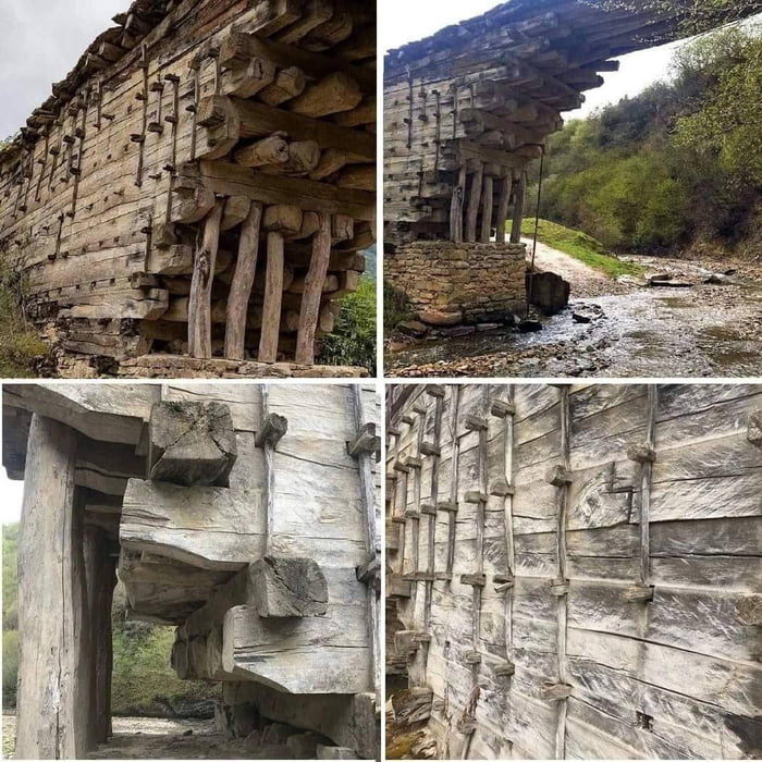 A 200-year-old bridge built without a single nail in Dagestan - 9GAG