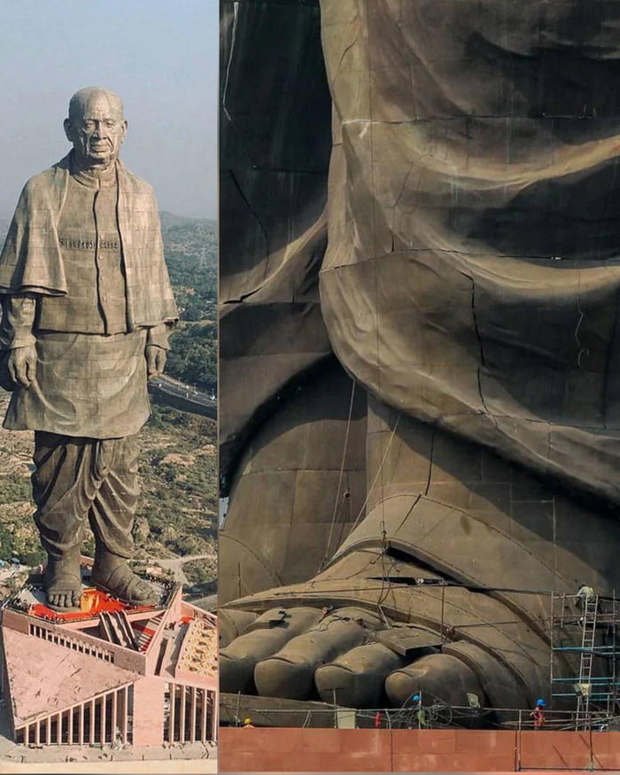World's tallest statue, stands on a 58 m (190 ft) base. 240 m (787 ft ...