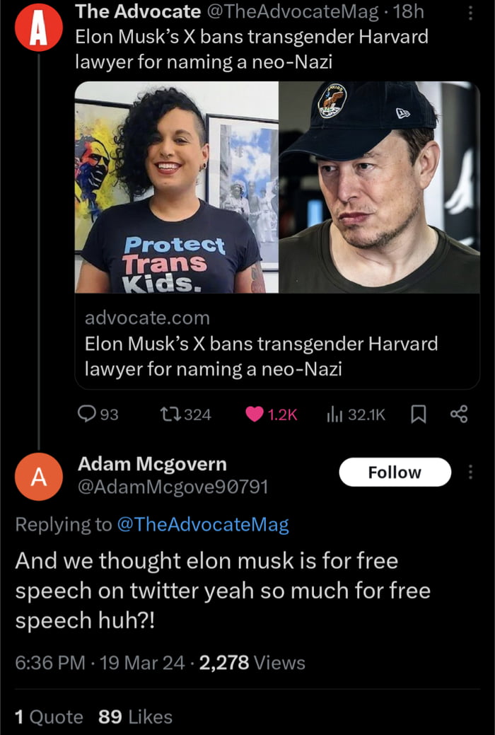 "Free Speech for me, not for thee." - 9GAG