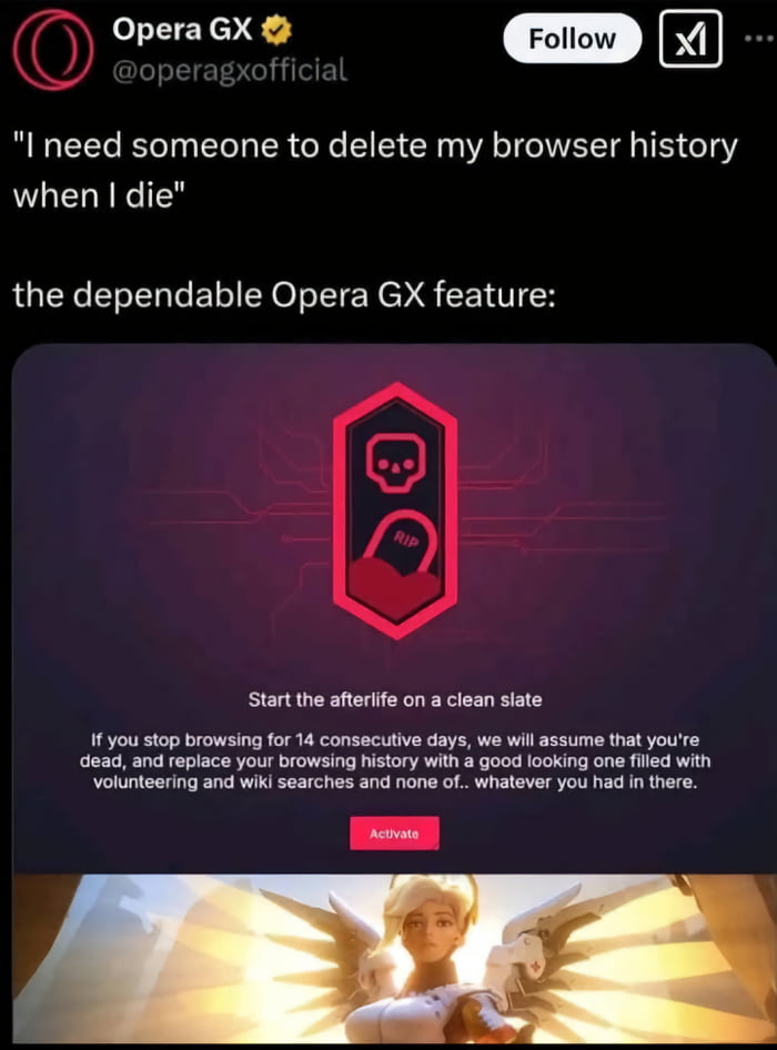 Too bad Opera sucks, but that's a good feature - 9GAG