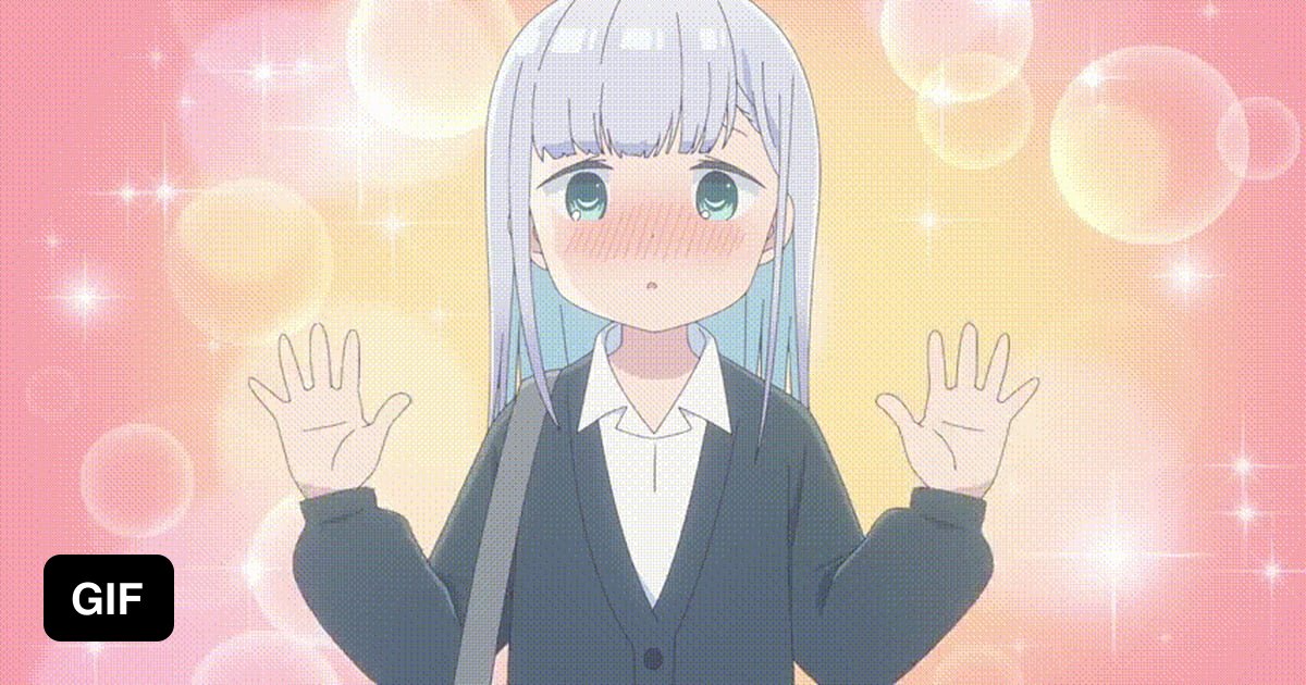 Aharen blushing and waving - 9GAG