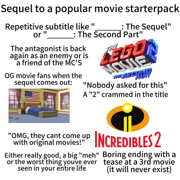 The sequel to a popular movie starterpack - 9GAG
