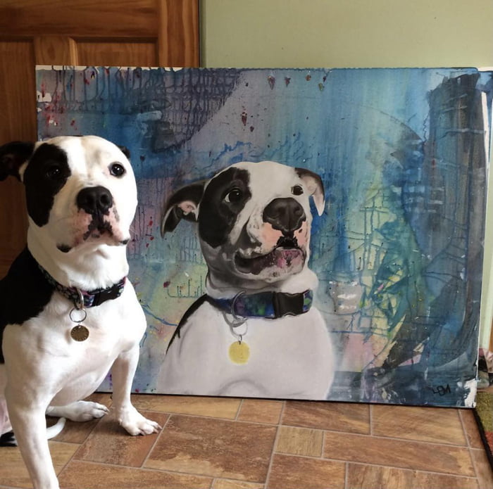 Pitty and her painting - 9GAG